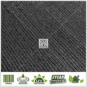 ColourTree 6' x 50' Black Fence Privacy Screen Windscreen Cover Fabric Shade Tarp Netting Mesh Cloth - Commercial Grade 170 GSM - Cable Zip Ties Included - We Make Custom Size