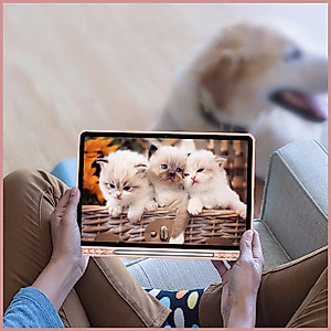 Fintie Hybrid Slim Case for Samsung Galaxy Tab S8/Tab S7 11 Inch (Model SM-X700/X706/T870/T875/T878) with S Pen Holder, Shockproof Cover with Clear Transparent Back Shell, Rose Gold