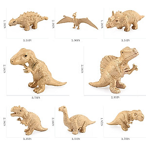 Golden Mini Dinosaur Model Figures Set 8 PCS Dino Action Figure Toys for Kids