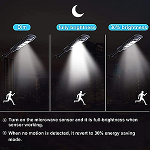 ILLSTAR Solar Street Lights Outdoor - Solar Street Light Dusk to Dawn 300W Equivalent - Motion Sensor & Remote Control - Solar Street Light for Parking Lot,Backyard, Pathway etc.（2-Pack