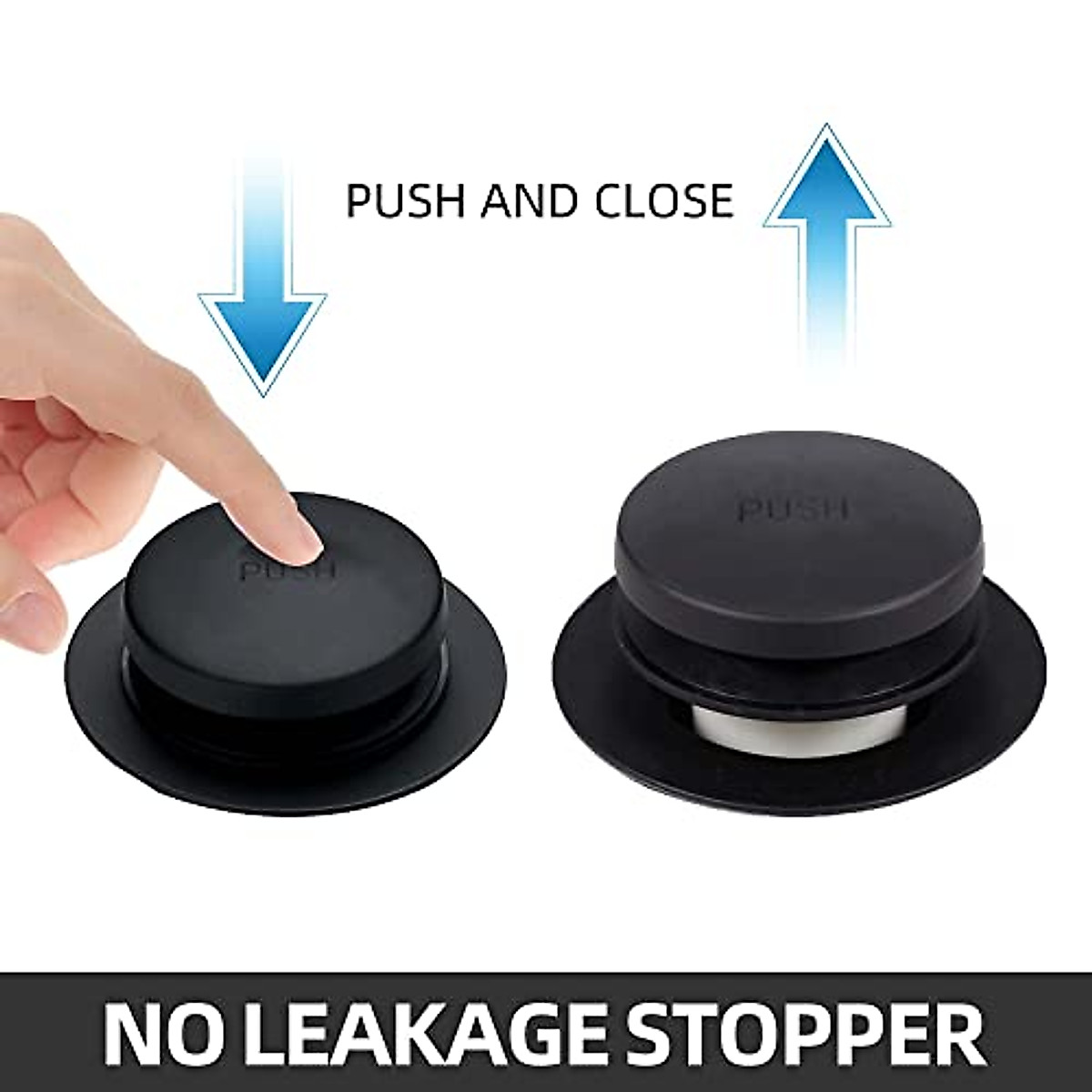 ZUAGCO Tub Drain Black - Tip Toe Bath Tub Drain Kit with Two-Hole Overflow Faceplate, Replacement Bathtub Drain Trim Set Assembly with Universal Fine Thread & Coarse Thread Matte Black