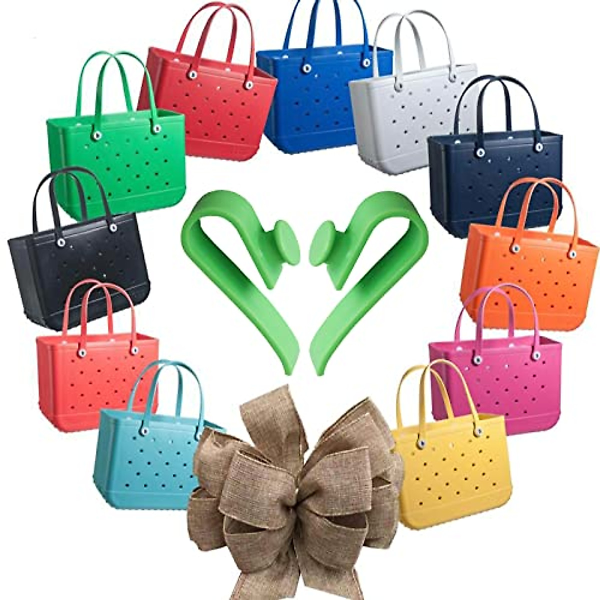 TEYOUYI Hooks Accessories for Bogg Bags, Insert Charm Cutie Cup Holder Connector Key Holder Mask Holder,2PCS Green…