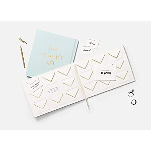 Kate Spade New York Wedding Guest Book, Bridal Journal Includes 17 Lined Pages, 35 Blank Cards and Envelopes, and Ceremony Sign, Gold Dots