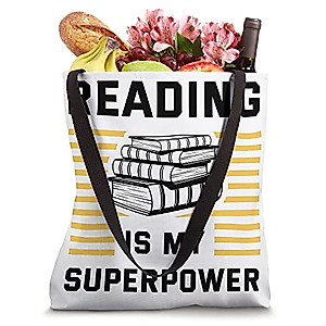 Reading Is My Super Power Reader Books Novel Lecture Book Tote Bag