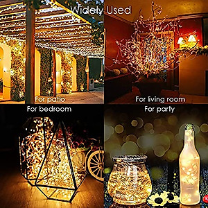 YYGB Solar String Lights Outdoor, 100 LED 10M Solar Garden Lights, Waterproof Copper Wire Solar Fairy Lights with 8 Modes, for Tree, Garden, Home, Wedding, Party