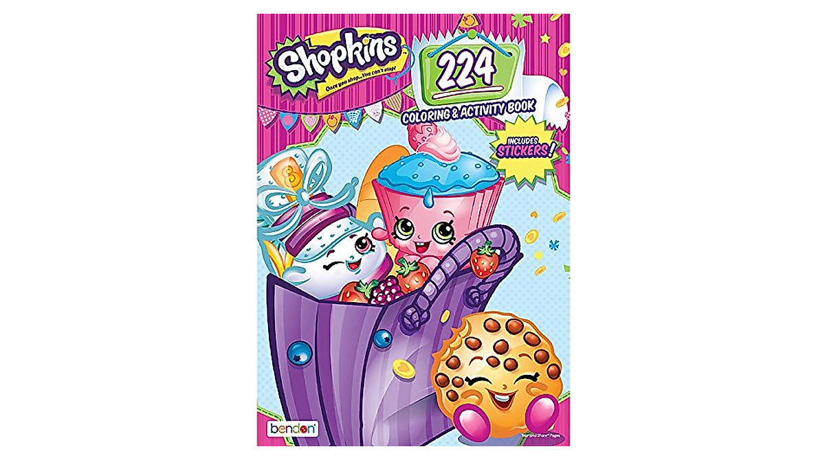 Shopkins 224 Page Coloring Book with Stickers