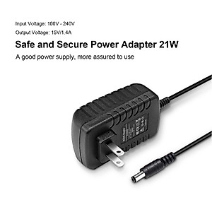 Eboxer 21W 15V 1.4A AC/DC Power Adapter, 6.7FT Cord Power Supply Charger Adapter, Electronic Accessory Replacement Part (US Plug)