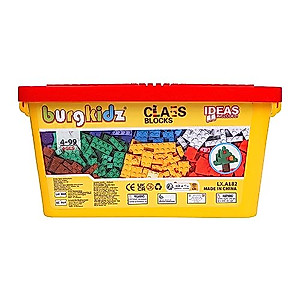 burgkidz Building Bricks 568 Pieces Toys, Classic Building Blocks Includes Wheels, Door, Window, Compatible Bulk Block with Storage Box and Baseplate, STEM Educational Gift for Kids 3+ Year