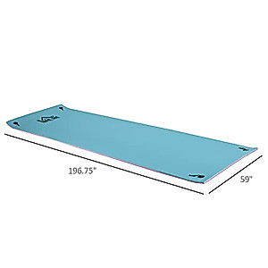 HOMCOM 10' x 5' Floating Mat, 3-Layer Lily Pad Swimming Pool Floating Water Mat, Thick and Durable Water Activities Mat for Lake, Oceans