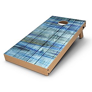 Design Skinz Wood Skin Set for Cornhole (Skin Only) - Blue and Green Tye-Dyed Wood