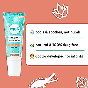 Wink Well Baby Teething Relief for Infants and Kids, Cooling, Soothing Natural Gel for Sore Gums and Other Teething Discomfort, May Be Used As A Toddler Training Toothpaste (Twin Pack, 15 ml Each)
