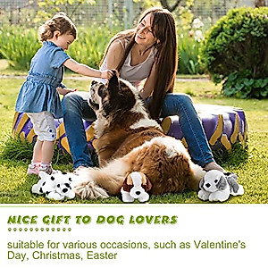 Skylety 7.87 Inches Plush Dog Plush Puppy Dog Stuffed Animal Soft Plush Dog Pillow Toy Fluffy Puppy Set for Girls Kids Dog Theme Party Favor Birthday Baby Room Home Decoration