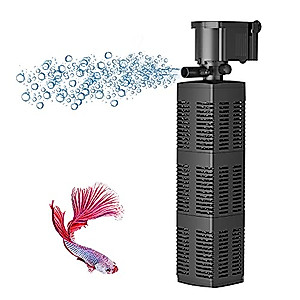 EmmaWu 480 GPH Submersible Aquarium Internal Filter Pump for (Up to 160 Gallon) Fish and Turtle Tank and Pond with Chemical, Physical, and Biological Filtration