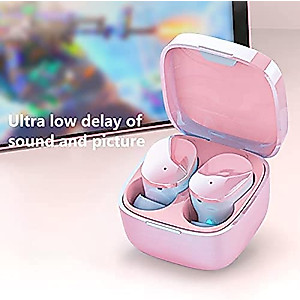 SEMAZA Wireless Bluetooth Earbuds TWS Bluetooth Headset in-Ear Low-Latency Call Noise Reduction Without Double Stereo Loss Sound Quality Pink