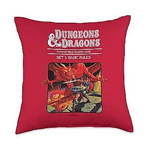 Dungeons & Dragons Vintage Basic Rules Cover Throw Pillow, 18x18, Multicolor
