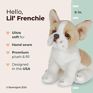 Bearington Collection Lil' Frenchie The French Bulldog Stuffed Animal, 6 Inch Bulldog Stuffed Animal