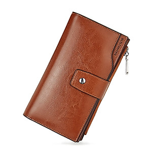 BOSTANTEN Womens Leather Wallets RFID Blocking Large Capacity＆Leather 15.6 inch Laptop Backpack Computer Bag