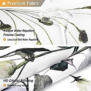 BTTN Eucalyptus Plant Shower Curtain, Floral Fabric Shower Curtain Set with 12 Plastic Hooks, Water Resistant, Watercolor Leaves Botanical Natural Shower Curtains for Bathroom, 72x72, Sage Green