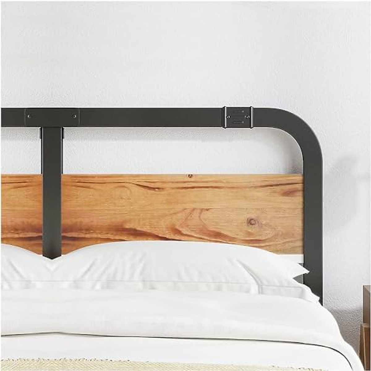 Nordicbed 40 Inch High Wood Headboard King, Farmhouse Headboard King Only, Rustic Headboard, Metal Slats, Easy Assembly