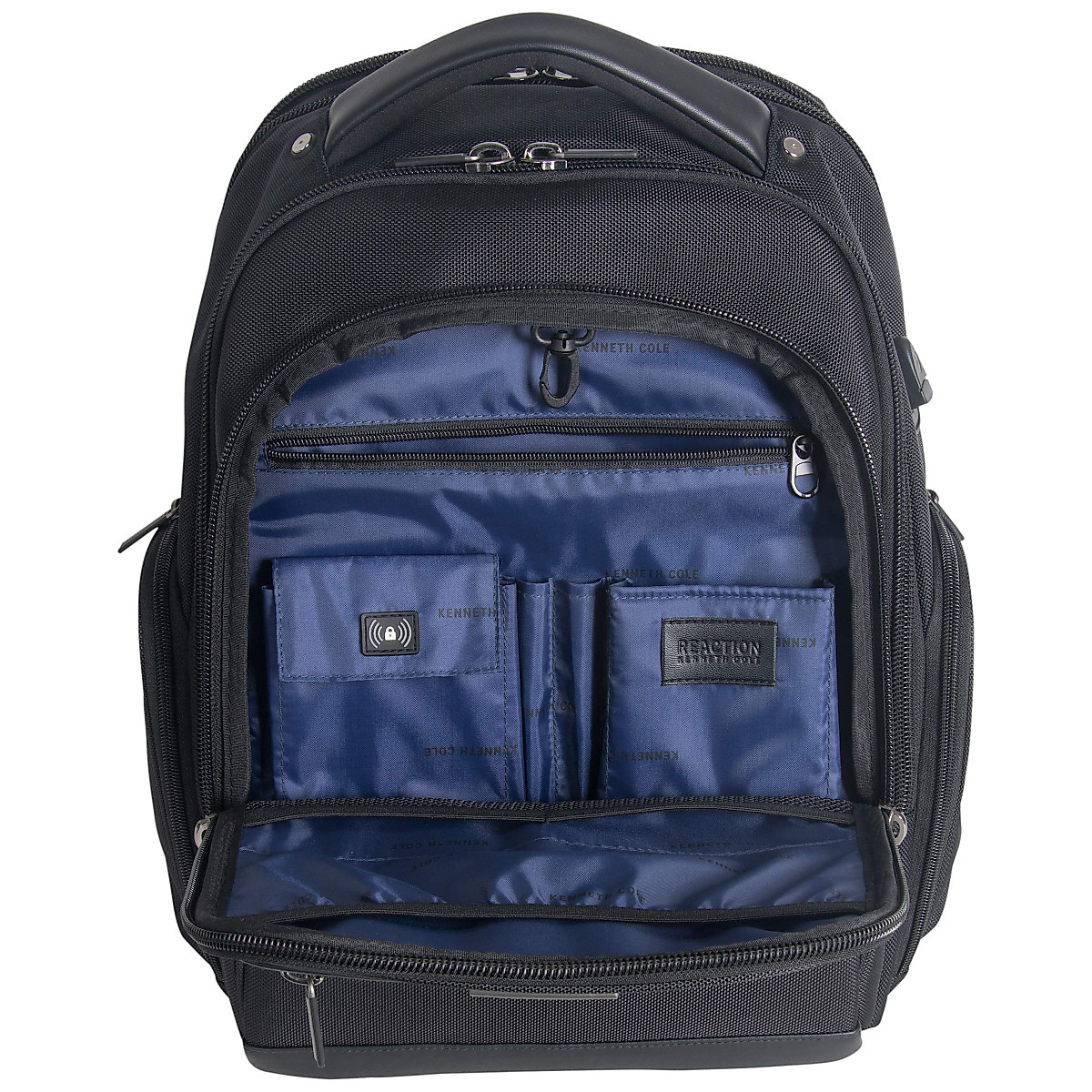 Kenneth Cole REACTION ProTec Travel Laptop 17" Computer Bag for Men & Women Casual Work/School/College Bookbag Day Pack, Black Business Backpack