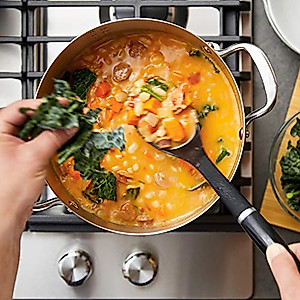 KitchenAid 3-Ply Base Brushed Stainless Steel Stock Pot/Stockpot with Lid, 8 Quart