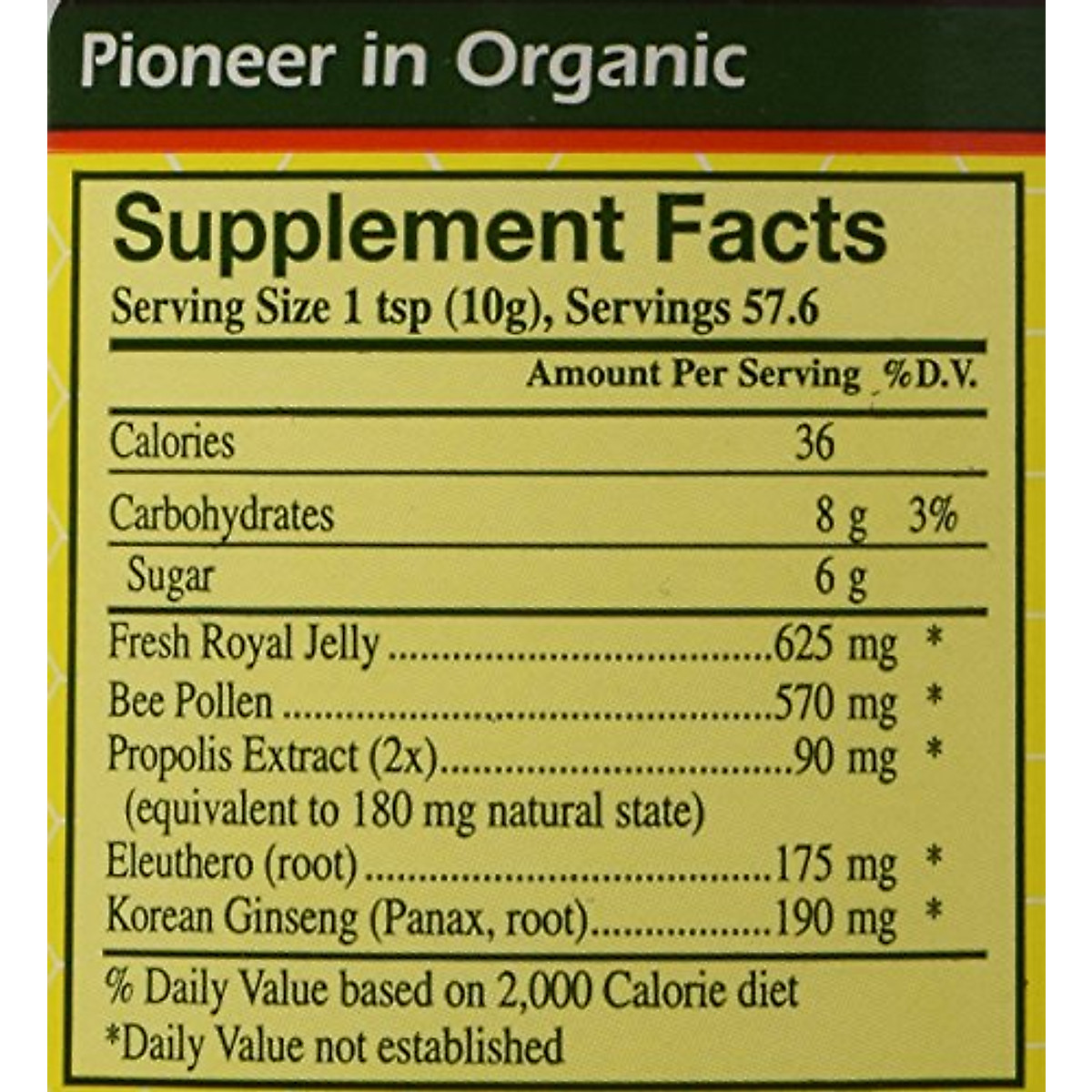 Fresh Royal Jelly + Bee Pollen, Propolis, Ginseng, Honey Mix - 36,000mg Y.S. Org 20.3 oz