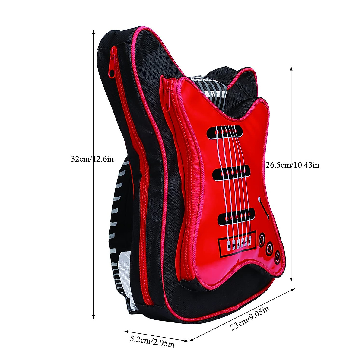 Electric Guitar Shaped Music Bag Oxford Cloth Shoulder Tote Bag Purse Crossbody Handbag for Women(Black)