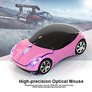 ASHATA 2.4G Car Mouse with USB Reciver 1600DPI Optical Mouse for PC Computer Laptop Tablet, High Cute Mouse for Win XP//Win7/ME/2000/for Mac OS ()