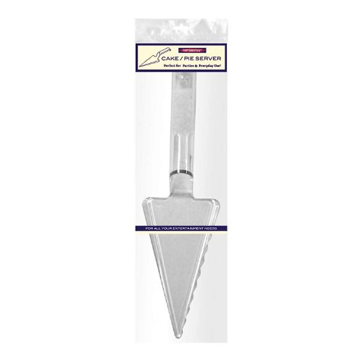 Party Essentials Heavy Duty Plastic Cake Server/Pie Cutter/Pastry Slicer/Spatula for Serving Pizza, 1-Count, Clear