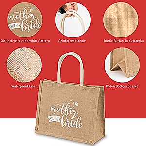 PARBEE Wedding Gift Bag Bridal Shower Jute Tote Bags, Gift Bag for Engagement, Bachelorette, Wedding Party, Honeymoon - Mother of the Bride