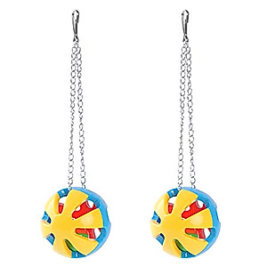 balacoo 2Pcs Bird Hanging Ball Chewing Treat Toy Cage Play Toy for Parrot Parakeet Cockatiel Conure