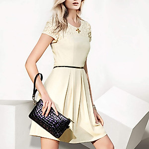 FEIMINA Leather Wristlet Clutch Wallet Purses Small Crossbody Bags for Women, Leather and Adjustable Strap Christmas Gifts for Girls