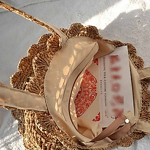 FiveloveTwo Womens Lightweight Handmade Handbag Large Crochet Shoulder Summer Bag Shopper Top Handle Tote Purse