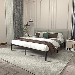 AGXI 14 Inch Metal Platform Bed Frame No Box Spring Required,Full Size Bed FramesSteel Slat Support, 3,500 lbs Heavy Duty Non-Slip Steel Slats Support, Easy Assembly Mattress Foundation