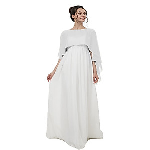 Pukguro Sheer Shawls and Wraps for Evening Dresses Chiffon Capes for Women Soft Wedding Cover Up White
