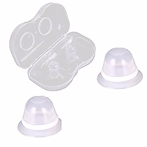 Finever Nipplesuckers Silicone Nipple Corrector for Flat Inverted Nipples for Breastfeeding Mother or Women with Clear Case 1Pair