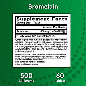 Jarrow Formulas Bromelain Tablets, 500 mg Dietary Supplement for Protein Digestion, 60 Tablets, 60 Day Supply