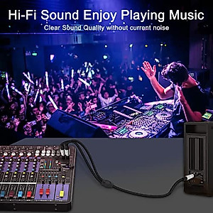 XMSJSIY 6.35mm 1/4 TRS Stereo Female to Dual 6.35mm 1/4 TS Mono Male Y Splitter Cable -50CM/19.68Inch