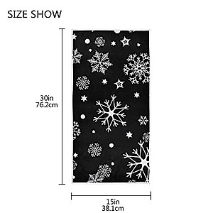 Winter Snowflake Soft Hand Towels for Bathroom 30X15,Decorative Black and White Kitchen Dish Fingertip Towels Washcloth for Guest Gift Home Family