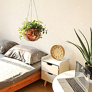 Self Watering Disco Ball Planter - Rose Gold Disco Planter with Macrame Plant Hanger & Keychain Ready to Use - Boho Decor Planter Pot for Indoor or Outdoor (8 inch)