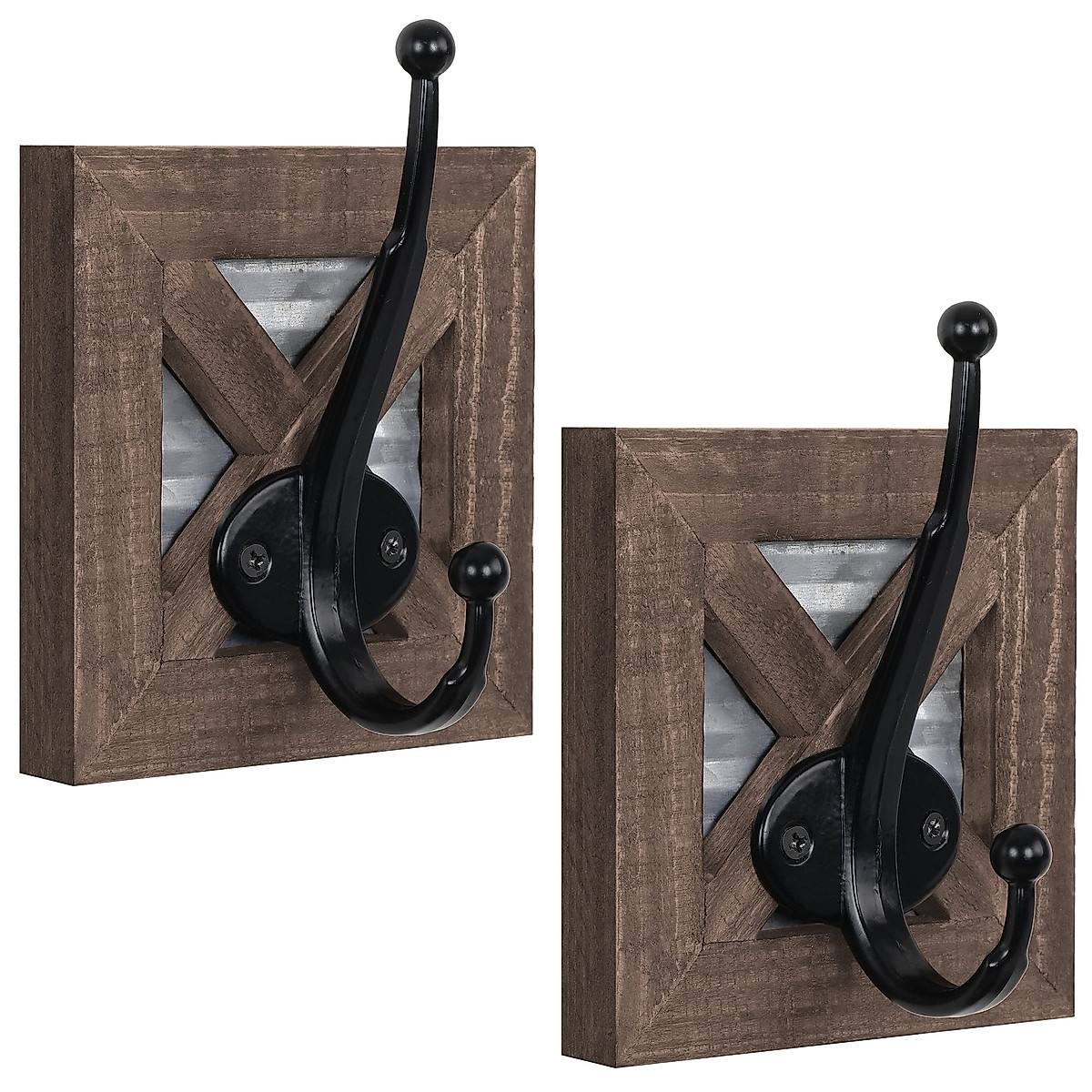 Autumn Alley Farmhouse Bathroom Hooks for Towels, Coat Hooks, and Robe Hooks - Towel Hooks for Bathroom Wall Mounted, Rustic Wall Hooks Decor, Wood, 2 Pack
