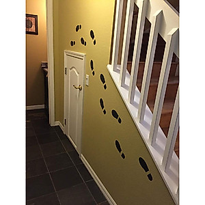 Finduat 20 Pairs 40 Prints Black Shoe Footprint Stickers Decals, Floor Wall Stairs to Guide Directions for School, Dance Studio, Floor Stickers Party Decoration