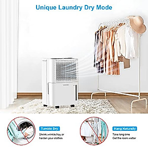 WANSID 2000 Sq.Ft Dehumidifiers with Auto Drain or Manual Drainage,Intelligent Humidity Control, Water Full Auto Shut Off Function for Home,Basements,Bedroom,Bathroom