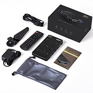 Mini Projector,FEICHEN Portable DLP Projector with 5G WiFi and Bluetooth,Pocket Projector,Support 1080p & 4K HDMI Outdoor Projector for Home Theater,Rechargeable Pico Projector for iPhone Android