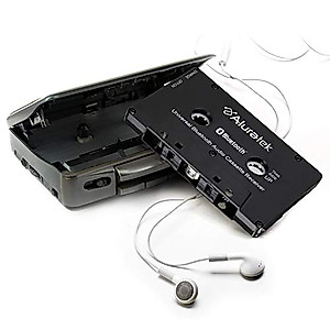 Aluratek Universal Bluetooth Audio Cassette Receiver, Built-in Rechargeable Battery, Up to 8 Hours Playtime, Audio Receiving up to 33 Feet