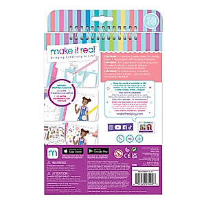 Make It Real - Fashion Design Sketchbook: Blooming Vibes - Fashion Sketchbook for Girls - Kids Fashion Design Kit - Fashion Designer Kits for Girls - Fashion Coloring Book for Girls 6-8-10-12-14