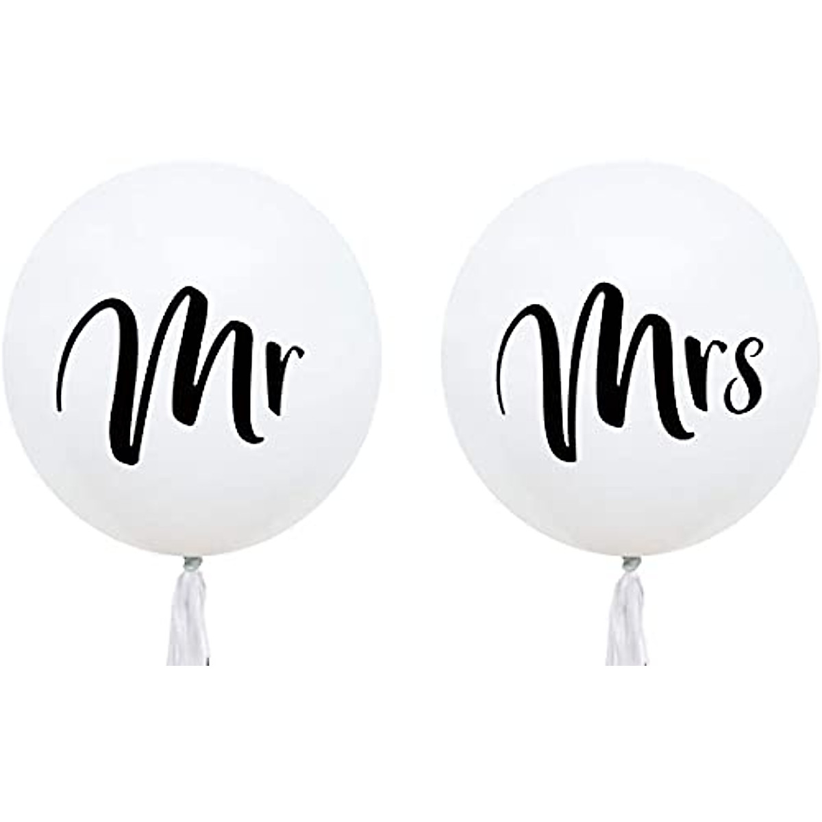 Just Married Banner & Wedding Balloons - Wedding Car Decorations Kit - Mr Mrs Wedding Balloon with Tassel Garland - Jumbo Wedding Balloons Decorations by Jolly Jon