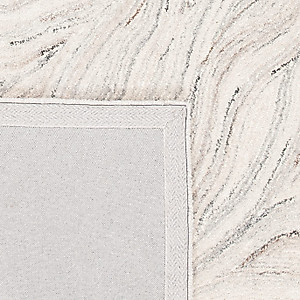 SAFAVIEH Metro Collection Runner Rug - 2'3" x 12', Ivory & Grey, Handmade Modern Abstract Wool, Ideal for High Traffic Areas in Living Room, Bedroom (MET505F)