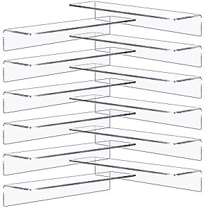 Qunclay 12 Pcs Clear Acrylic Shelves for Wall 15" Acrylic Floating Wall Shelf 4 mm Thick Wall Mounted Storage Shelf Long Clear Shelves for Bedroom Living Room Bathroom Kitchen Office Wall Display
