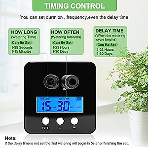 Alldeer Reptile Humidifier, Misting System for Reptile Terrariums, Automatic Reptile Mister with Timer, Adjustable 360° Spray Nozzles, LCD Display, Aluminum Shell, for Chameleon Reptiles